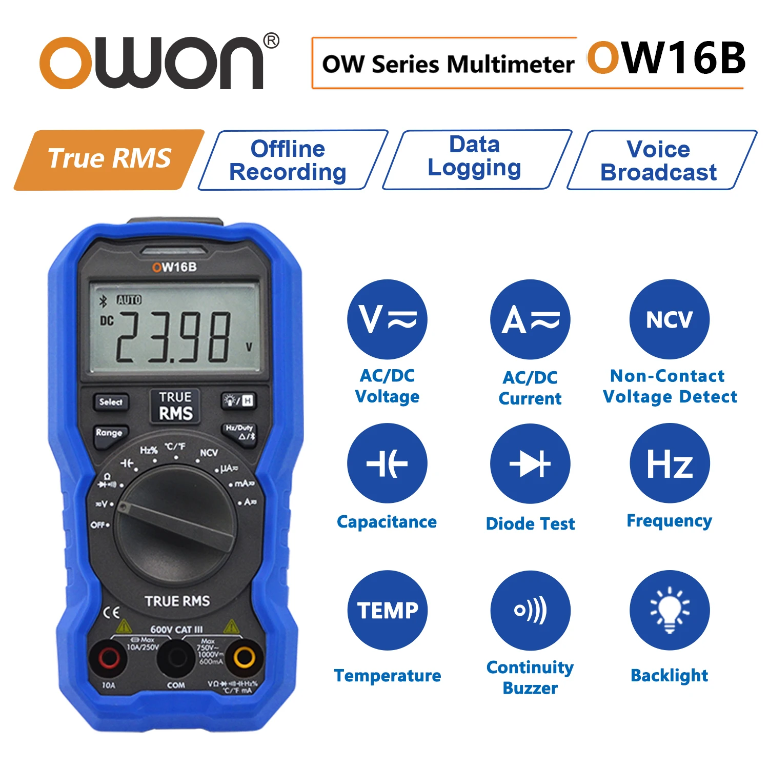 OWON-OW16B-Multifunctional-Digital-Multimeter-with-Bluetooth-and-NCV ...