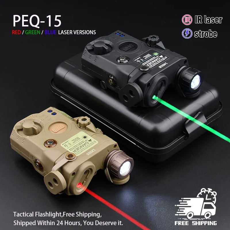 Tactical PEQ-15 Red Dot Laser/Infrared PEQ with Red/Green/Blue Laser ...