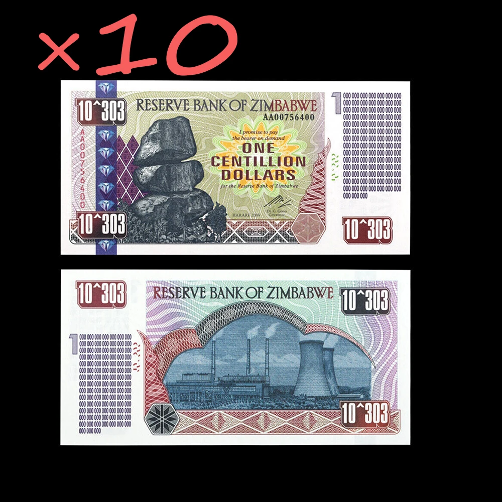 10Pcs-Zimbabwe-One-Centillion-Dollars-Serial-Banknotes-with-Ultraviolet ...