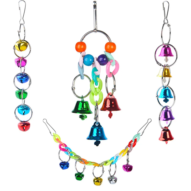 Birds-Pet-Supplies-Parrot-Bell-Toys-Handmade-Colorful-Bell-Wooden-Bead ...