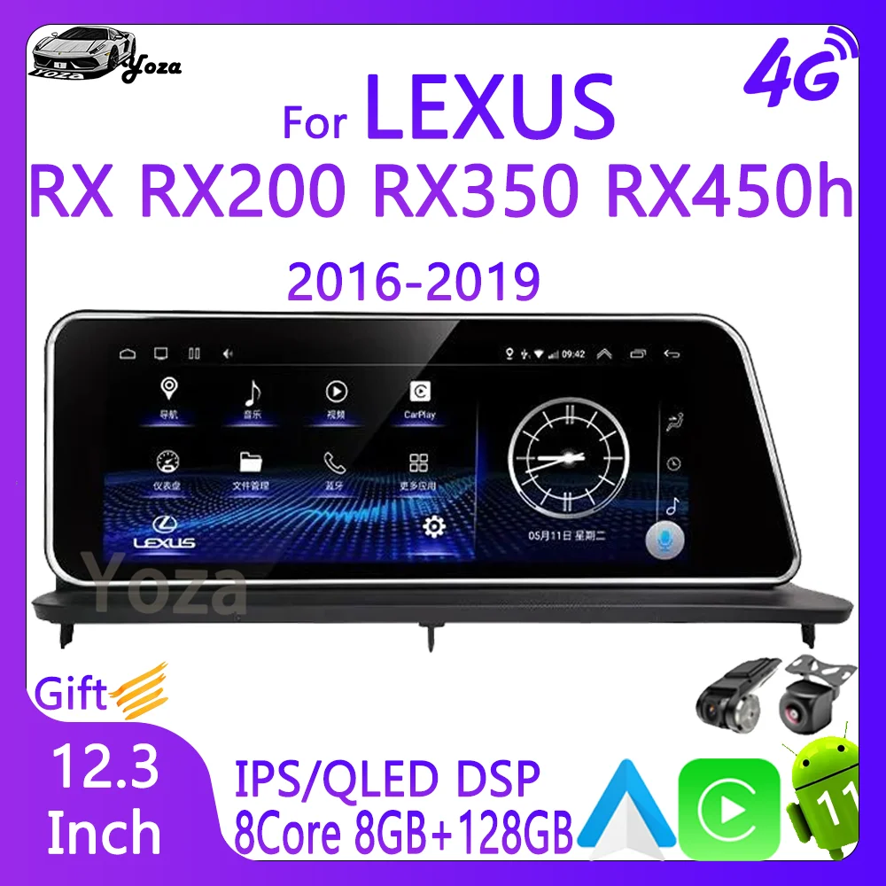 Yoza-Carplay-Car-Radio-For-Lexus-RX-450h-220t-2016-2019-Android11-Touch ...