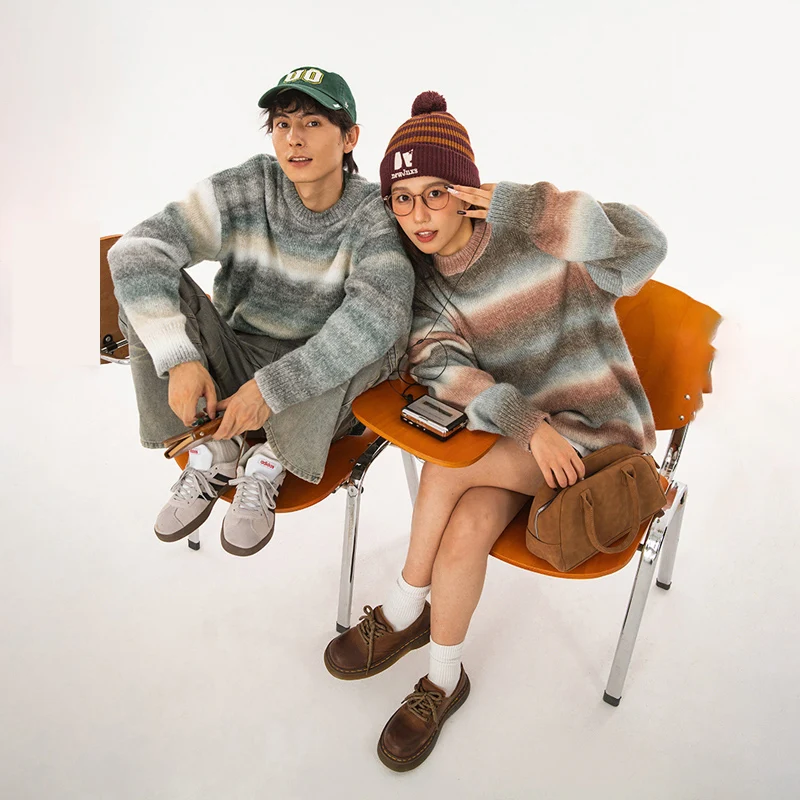 TFETTERS-Fashion-ombre-Striped-Knitwear-Mens-2024-Autumn-Winter-New ...