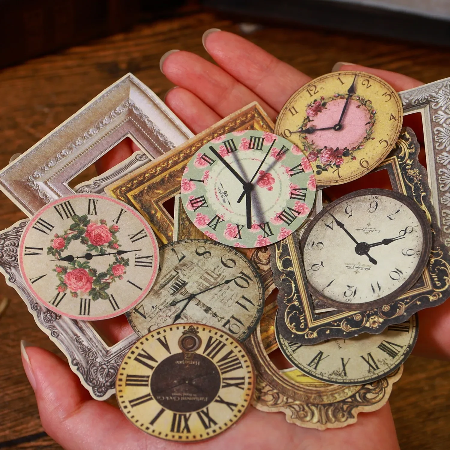 15-Pcs-Clock-Borders-American-Vintage-Age-Chapter-Material-Paper ...