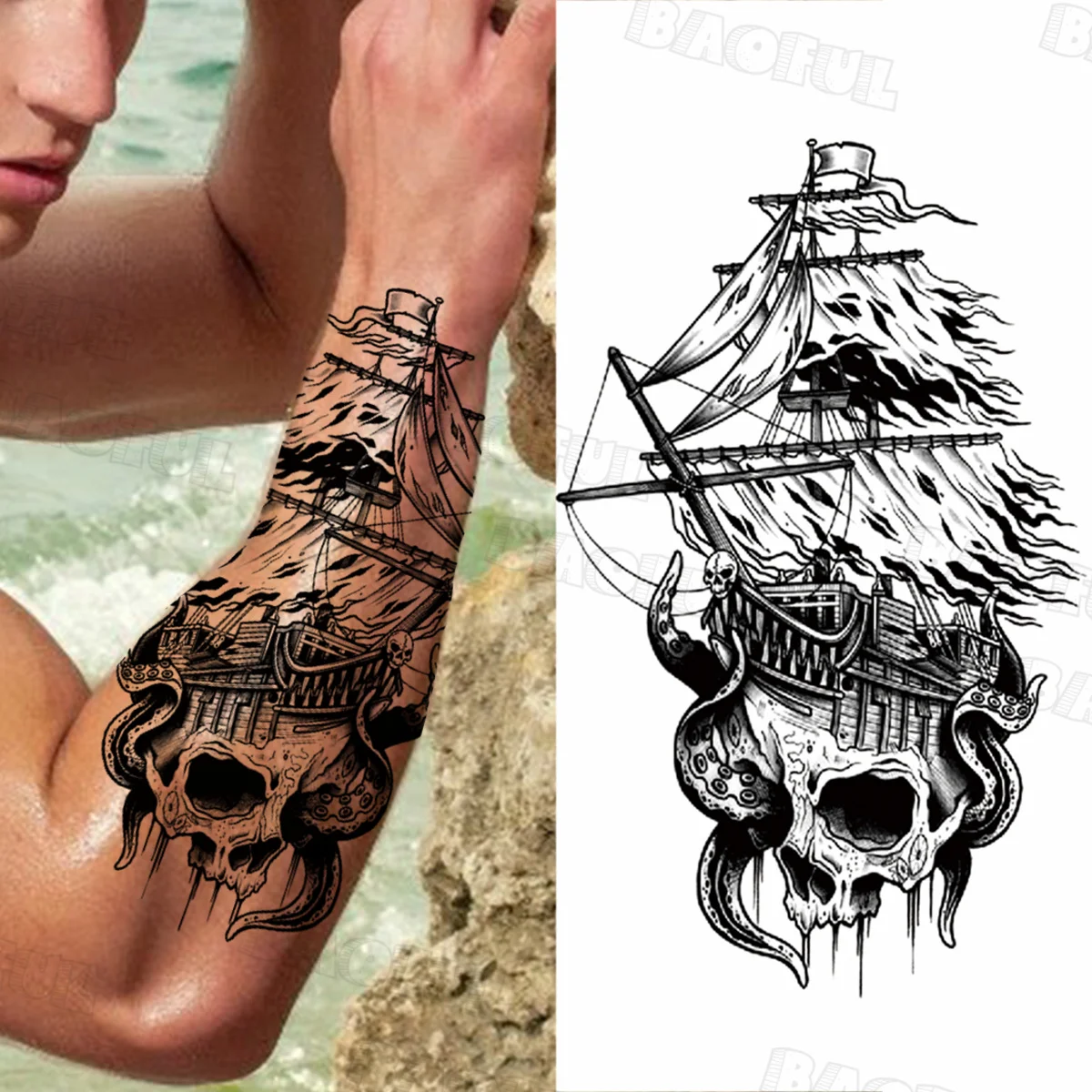 Girly Pirate Skull Tattoo