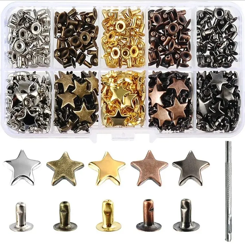 200Sets-Gun-Metal-Star-Rivets-for-Leather-Star-Rivet-Studs-Garment ...