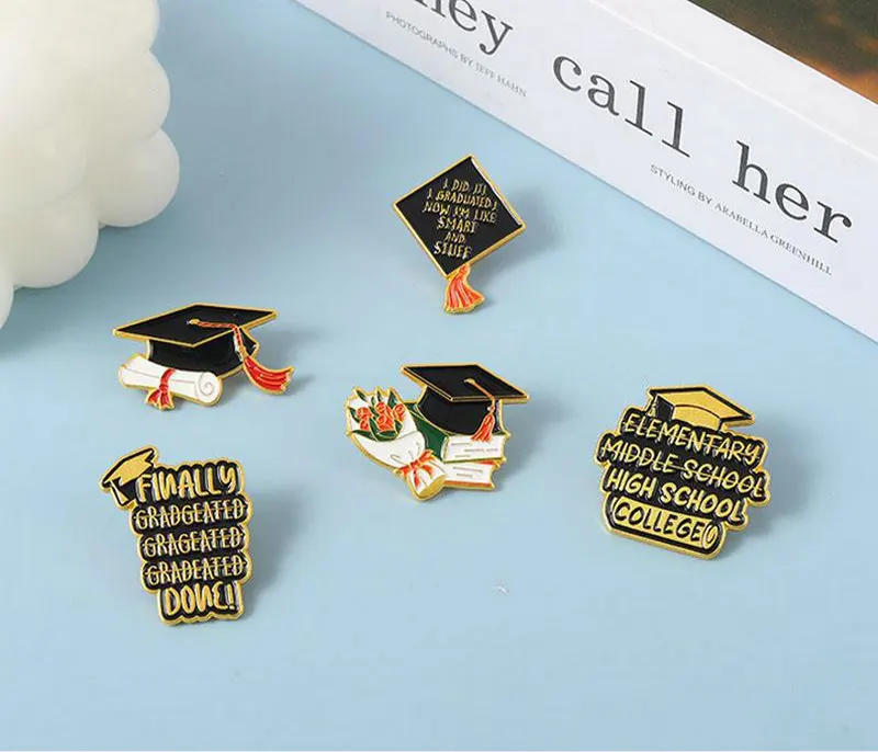 Pins-Custom-Bachelor-Cap-Hat-Brooches-Lapel-Badges-Cartoon-Jewelry-Gift ...