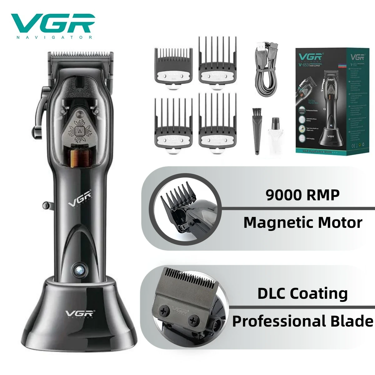 VGR-maquina-cortar-cabelo-profissional-Aparador-de-cabelo-Profissional-Cortador-de-cabelo ...