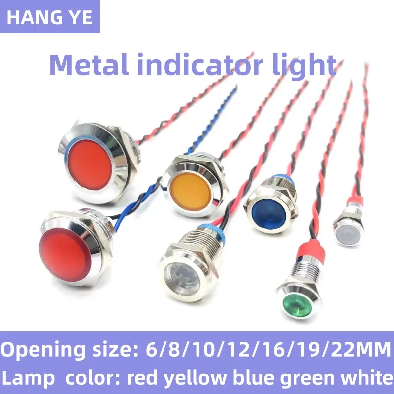 6-8-10-12-16-19-22Mm-Led-Metalen-Indicator-Licht-Waterdicht-Signaal ...
