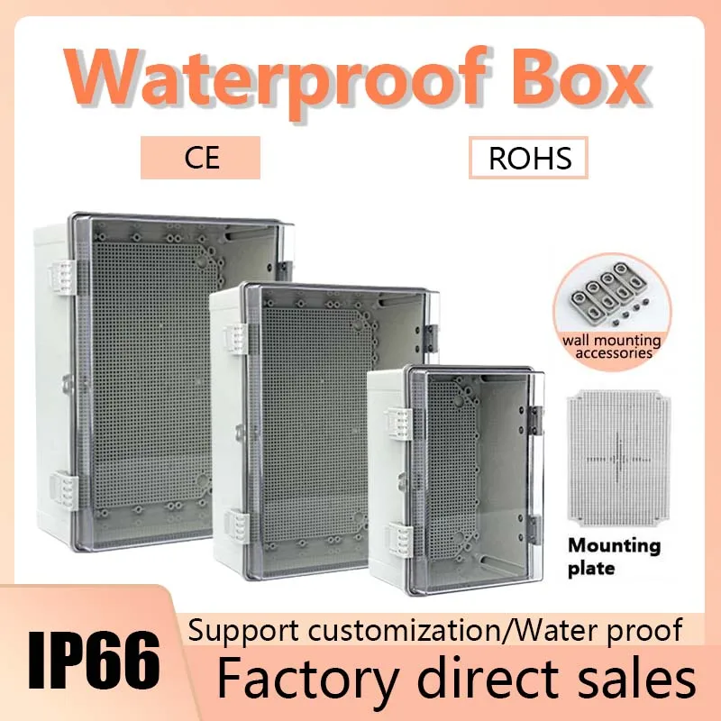 Ip66-Abs-Pc-Hinged-Plastic-Enclosure-Waterproof-Power-Electrical ...