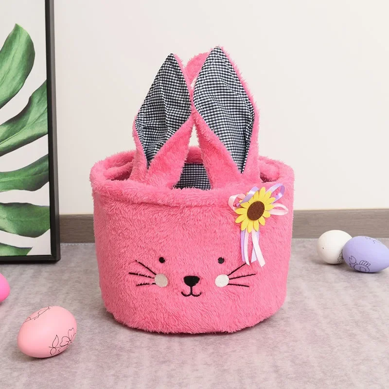 Lovely-Easter-Rabbit-Basket-Plush-Soft-Storage-Bucket-Cartoon-Rabbit ...