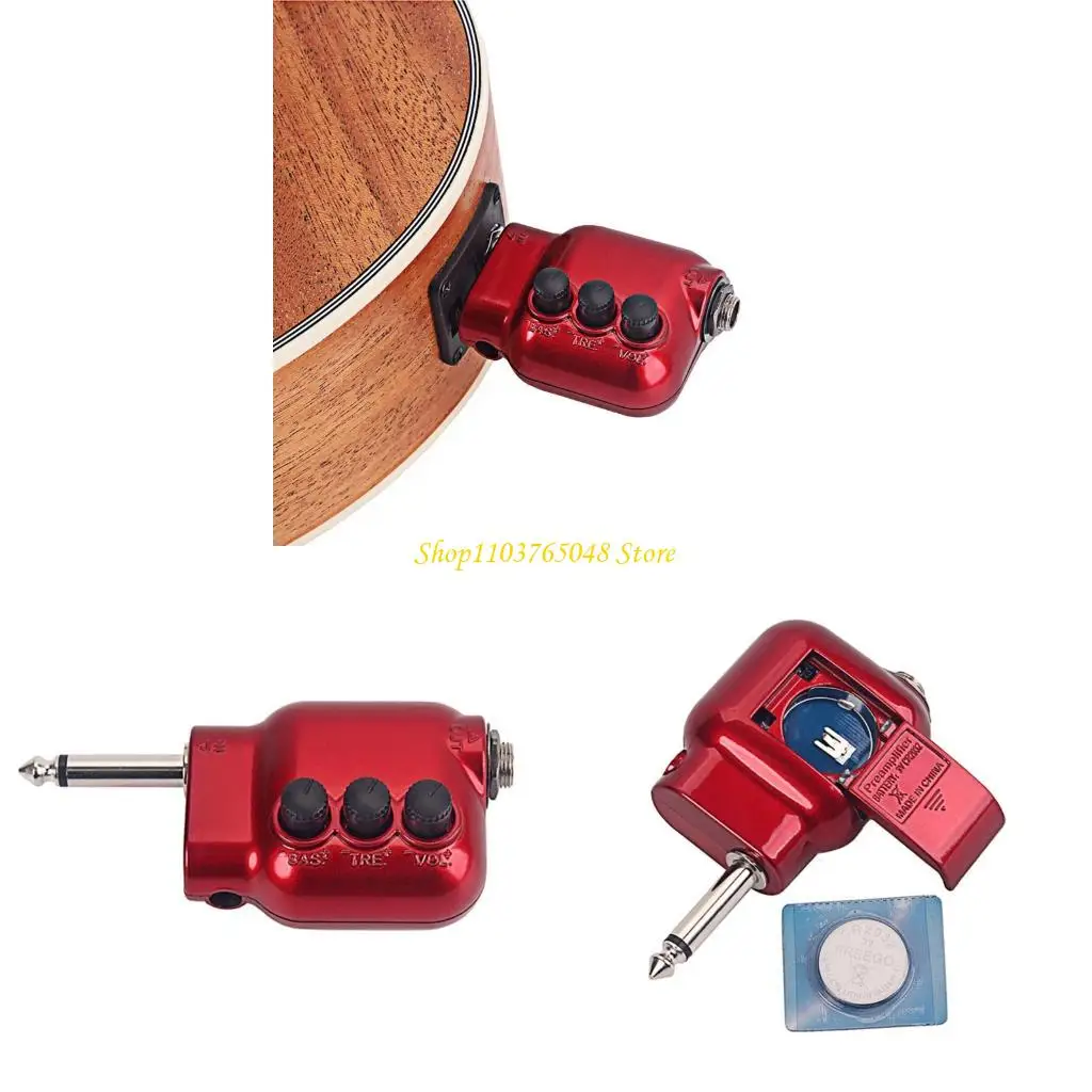 Small Preamplifier Preamp 6.35mm Plug with Bass Treble EQ Volumes ...