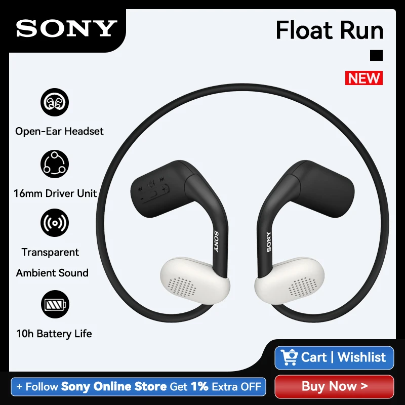 SONY FLOAT RUN Off-ear Wireless Headphone Non-in-ear Open-ended Sports ...
