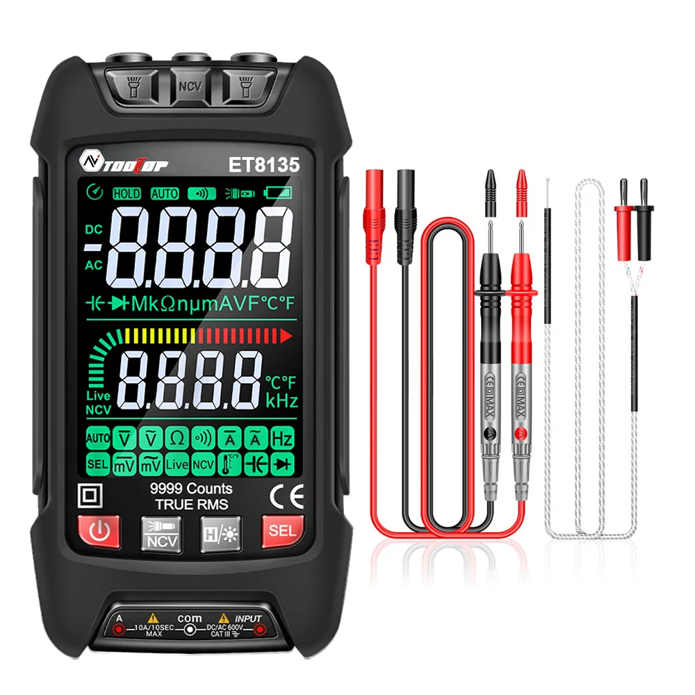 9999-Counts-Digital-Multimeter-NCV-Noncontact-Sensing-Voltage-Current ...