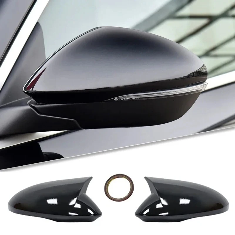 For Alfa Romeo Stelvio 2016-2020 Side Mirror Cover Cap Glossy Black ABS ...