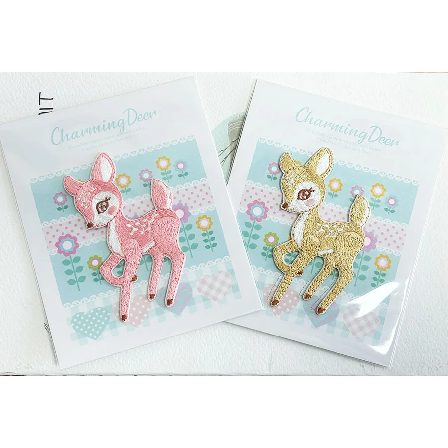 Cute-Sika-Deer-Embroidery-Patches-For-Clothes-Bags-Mobile-Phones-DIY ...