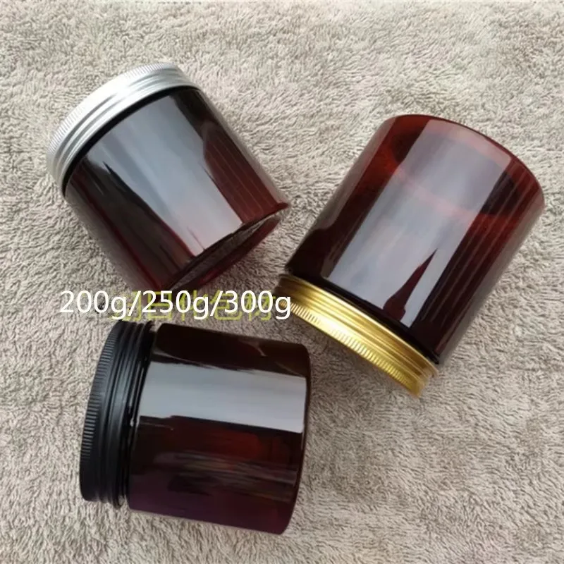 Bulk Pack 10/30pcs Empty PET Cream Jars 200/250/300g Brown Plastic ...