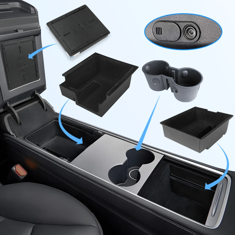 Tesla-Model-Y-3-Storage-Organizers-5Pcs-Center-Console-Box-for-Car ...