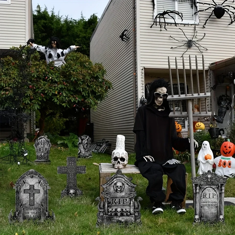 Gravestones Halloween Decorations 5 Large Halloween Tombstone ...