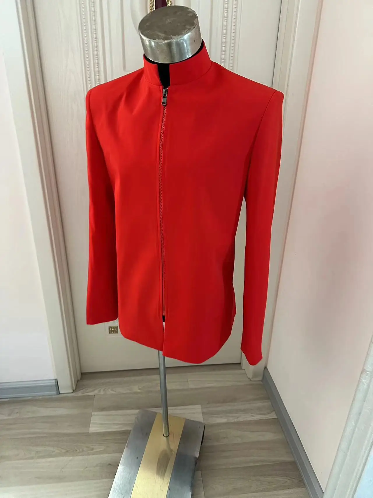 Customized-Men-s-Red-Black-Slim-Blazers-Stage-Show-Singer-Performance ...