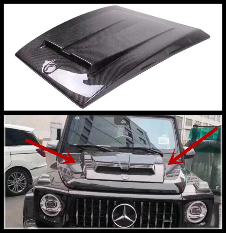 Real-Carbon-Fiber-Front-Bumper-Engine-Hood-Bonnet-Vent-Cover-For ...