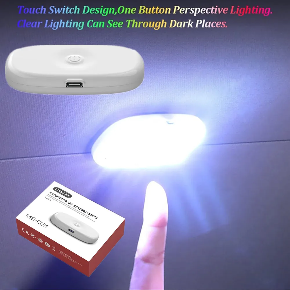 Mini LED Touch Light Hand Car Roof Magnet Base Car Ceiling Lamp Indoor ...