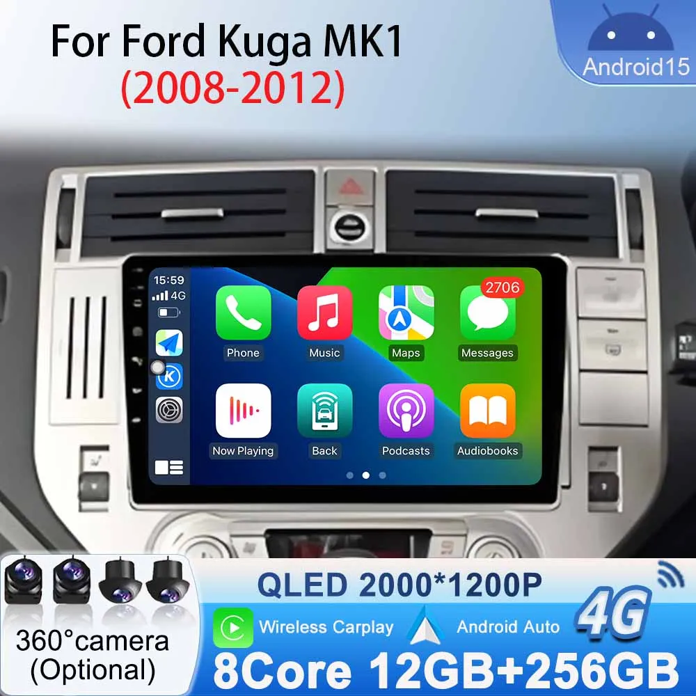 DSP Android 15 for Ford Kuga MK1 2008-2012 Car Radio Stereo GPS ...