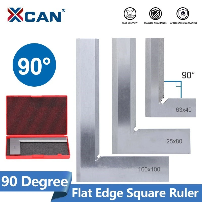XCAN Gauge 90 Degrees Flat Edge Square Ruler Angle Ruler Measuring Tool ...