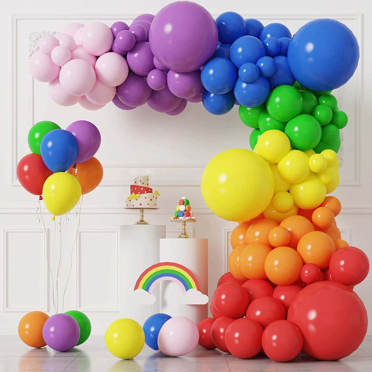 Rainbow Balloon Garland Arch Kit Multicolor Latex Ballons For Home Decoration Wedding Birthday ...