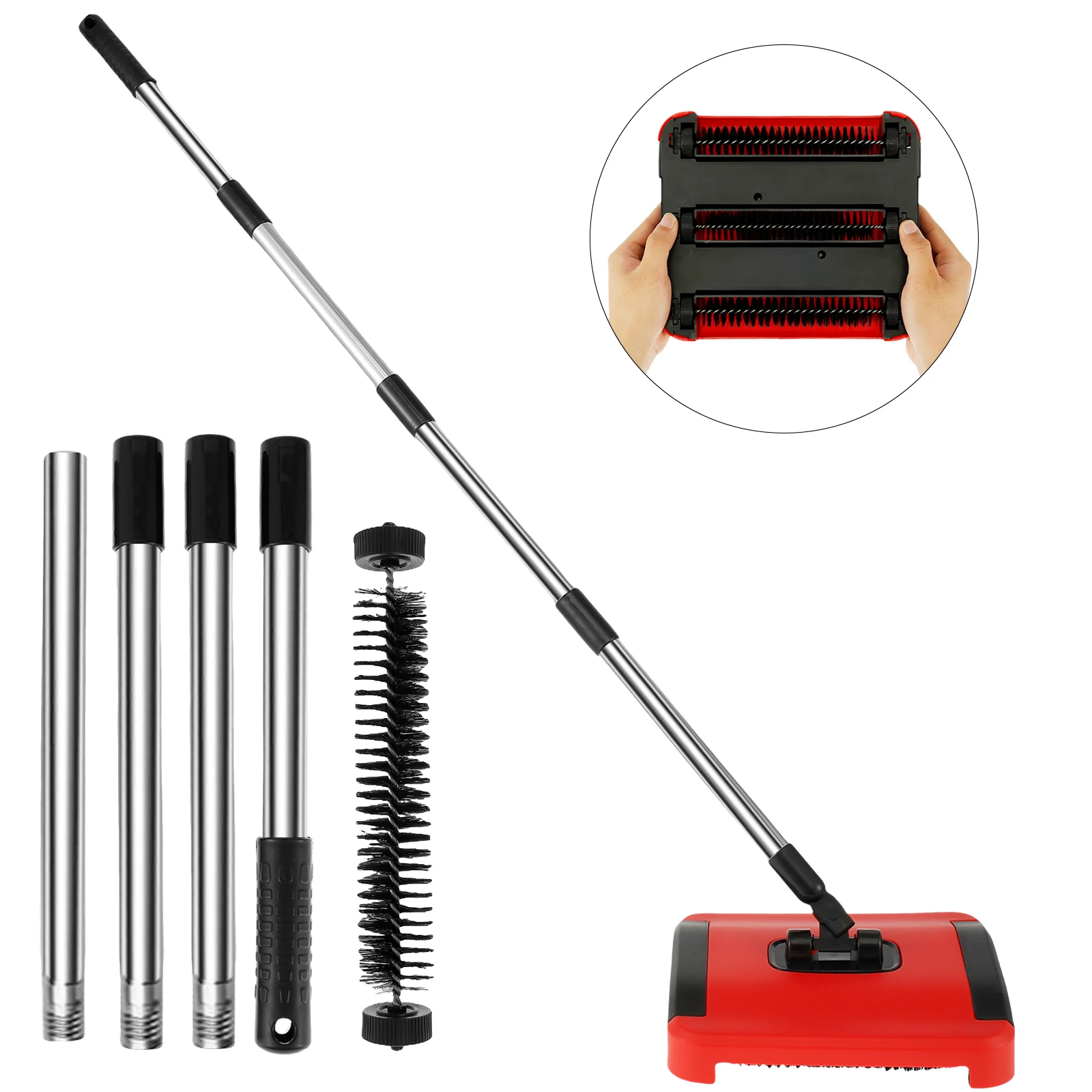 Carpet Floor Sweeper Hand Push Automatic Broom Cleaner for Home Office ...
