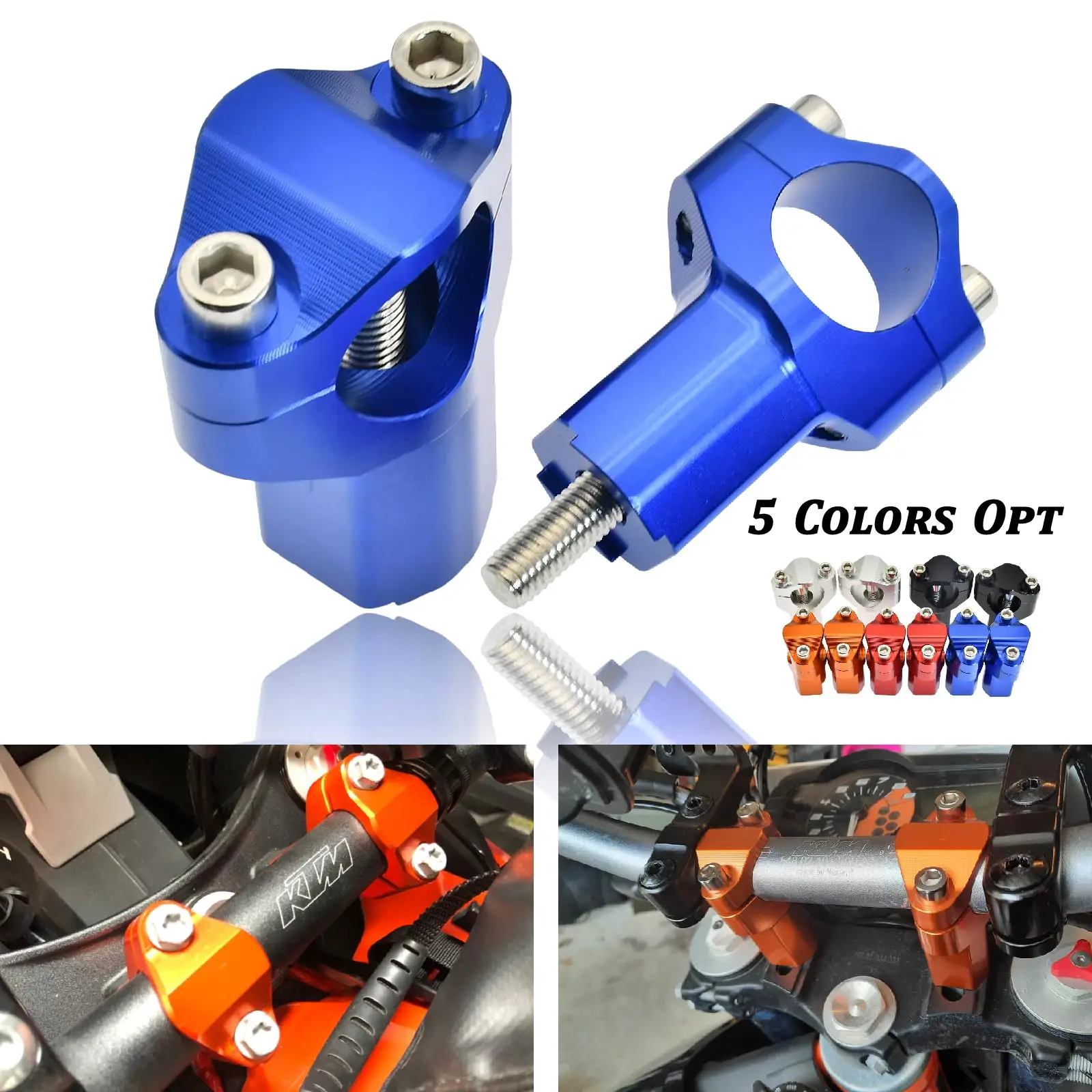 55mm-Handlebar-Riser-Bar-Clamp-Mount-For-KTM-EXC-EXCF-TE-FE-For-GasGas ...
