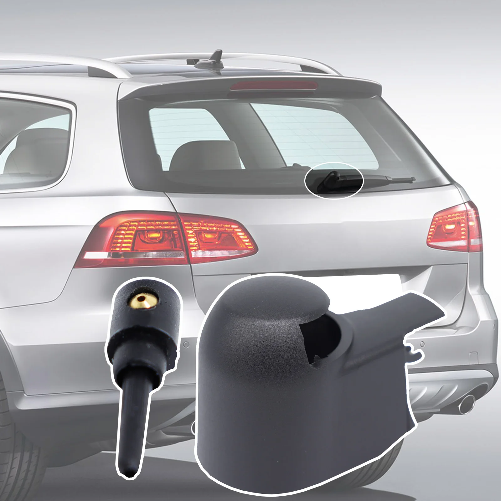 리어 와이퍼 암 로커 볼트 커버 캡 와셔 제트 노즐 Vw 파사트 B6 B7 2005 2007 2008 2009 2010