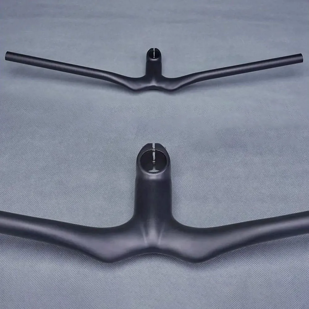 Black-Matte-Carbon-Fiber-Bike-MTB-Bicycle-Mountain-Integrated-Handlebar ...