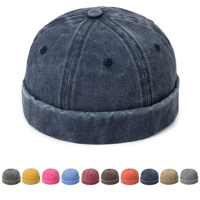 Summer-Male-Melon-Skin-Caps-Spring-Brimless-Cap-Men-Solid-Color-Beanie ...
