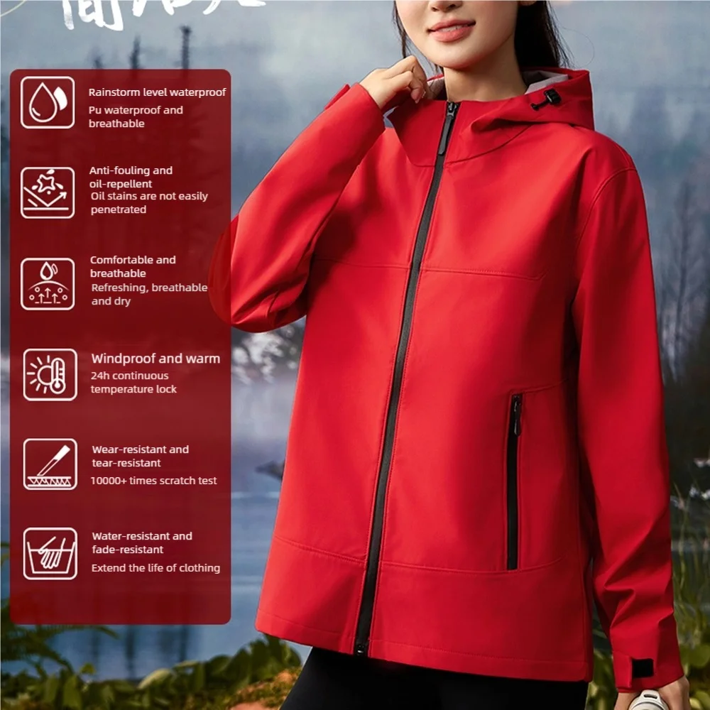Unisex Waterproof Jackets Windproof Thermal Soft Shell Coat Outdoor ...