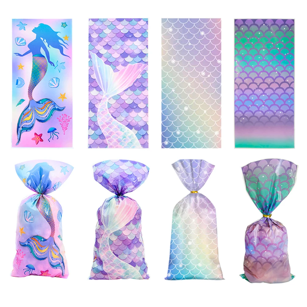 50Pcs-Mermaid-Gift-Bags-Candy-Cookie-Packaging-Bag-for-Kids-Girls ...