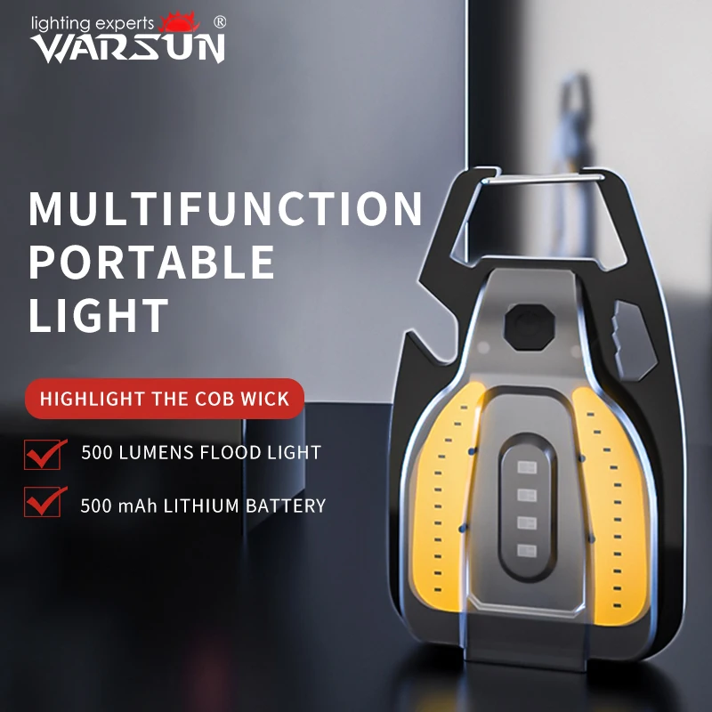 Warsun Keychain Flashlight 500 Lumen Type C Multifunctional ...