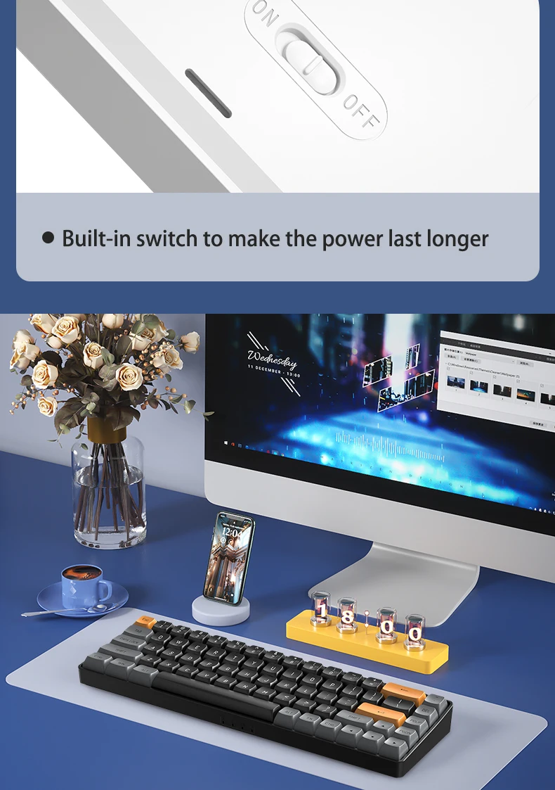 Aigo A68 Mechanical Keyboard – Compact & Hot-Swap