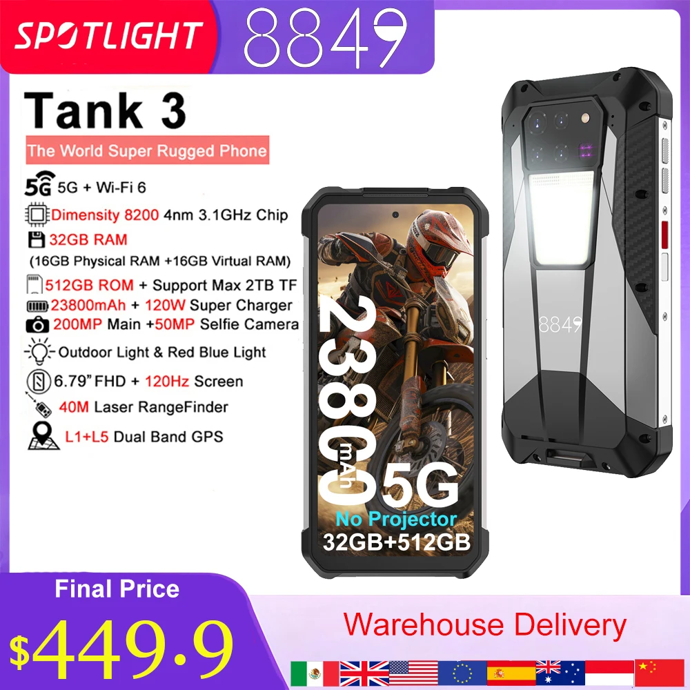 8849-Tank-3-Rugged-Smartphone-32GB-512GB-23800mAh-120W-Charger ...