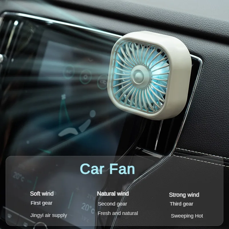 Car-Mini-Fan-Air-Outlet-Electric-Fan-USB-LED-Light-Seven-blade-Turbo ...