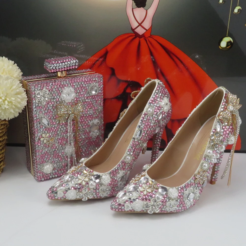 Spring-Fashion-Women-Bridal-Wedding-Shoes-and-Bag-High-Pumps-Woman-Thin ...