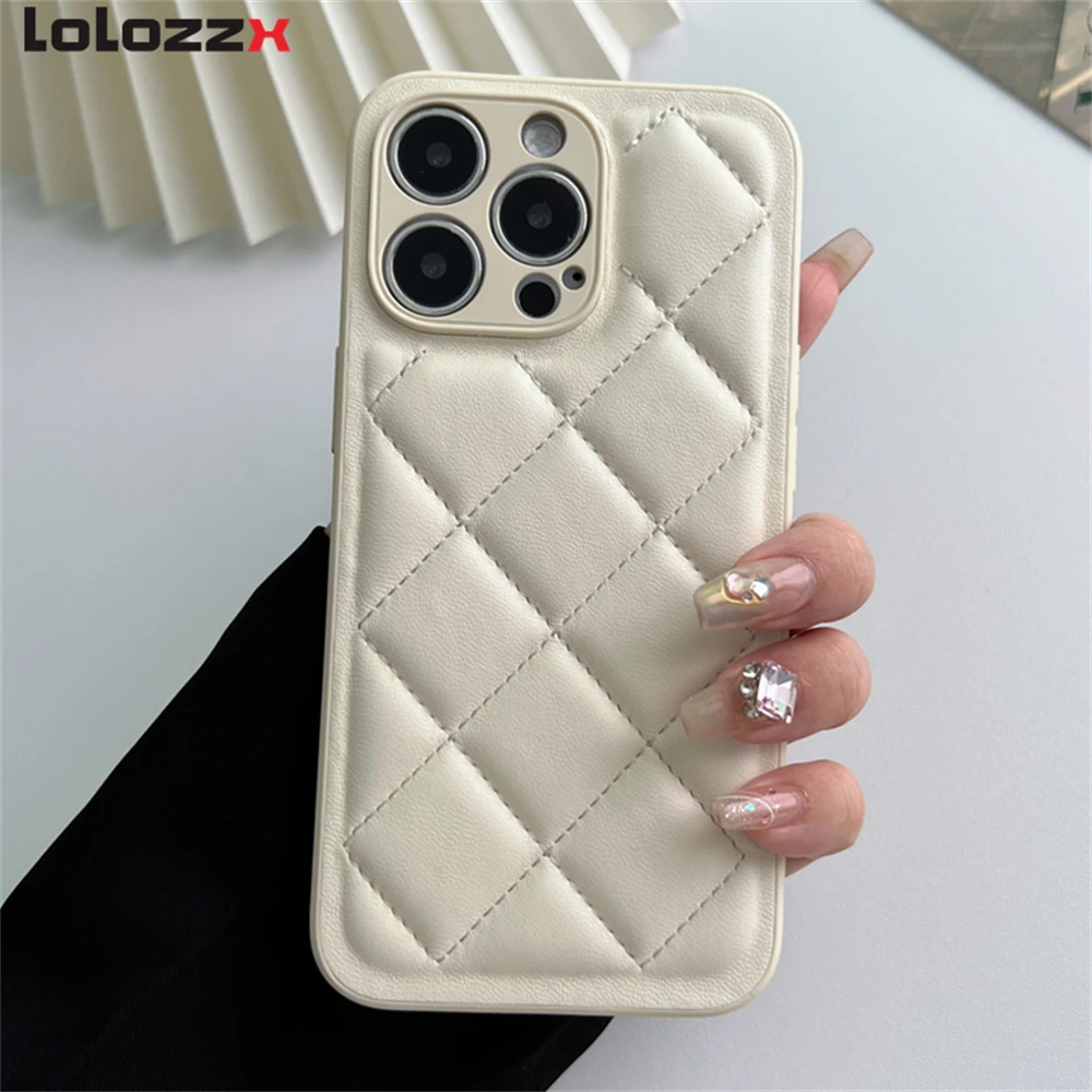 Luxury-3D-Diamond-Lattice-Leather-Texture-Phone-Case-For-iPhone-11-12 ...