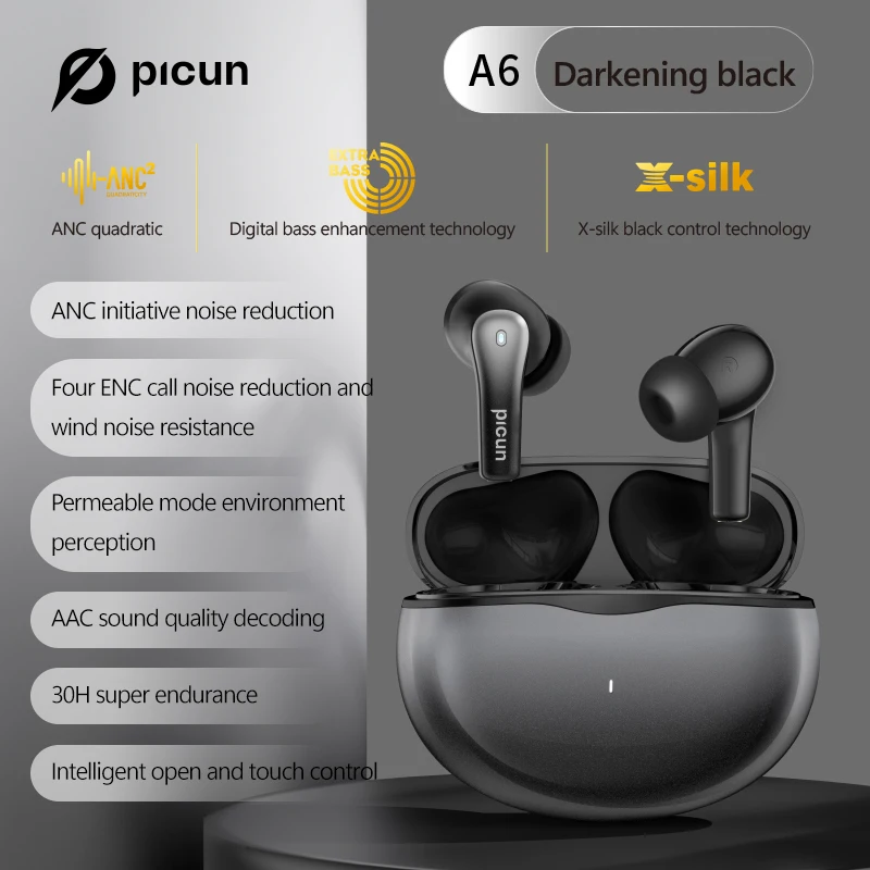 Picun-Wireless-Earbuds-Active-Noise-Cancelling-Bluetooth-5-2-Earbuds ...