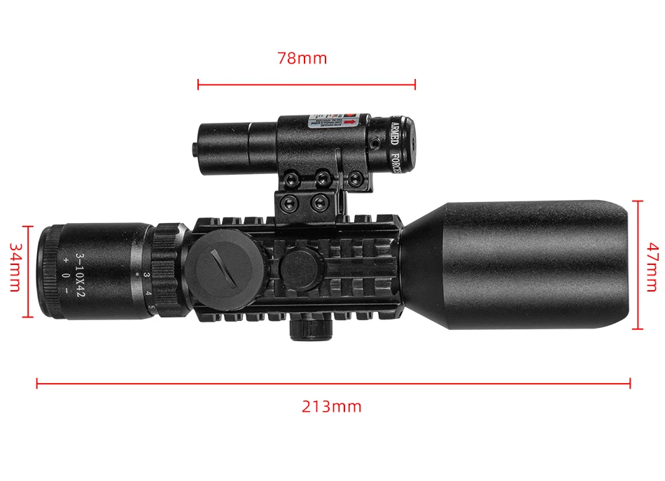 FIRE WOLF 3-10x42 Holographic Sight Hunting Scope Outdoor Reticle Sight ...