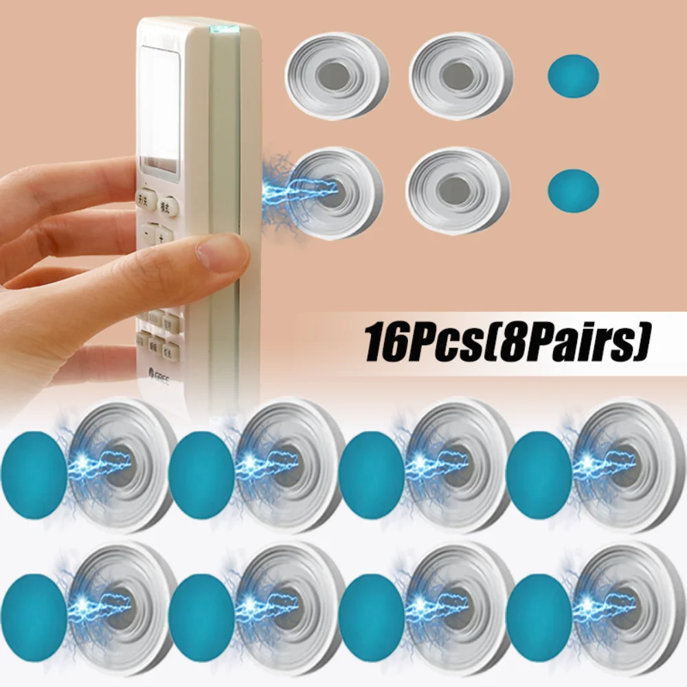 16Pcs-Pack-Magnetic-Hooks-Remote-Control-Punch-free-Hook-Anti-Lost-Wall ...