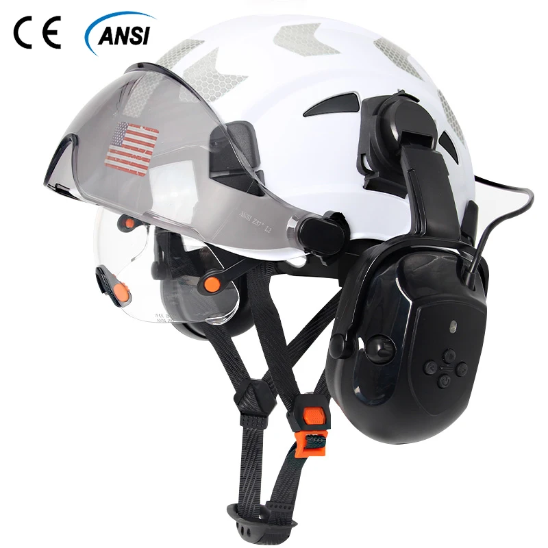 Industrial-Safety-Helmet-With-Bluetooth-Earmuffs-Double-Visors ...