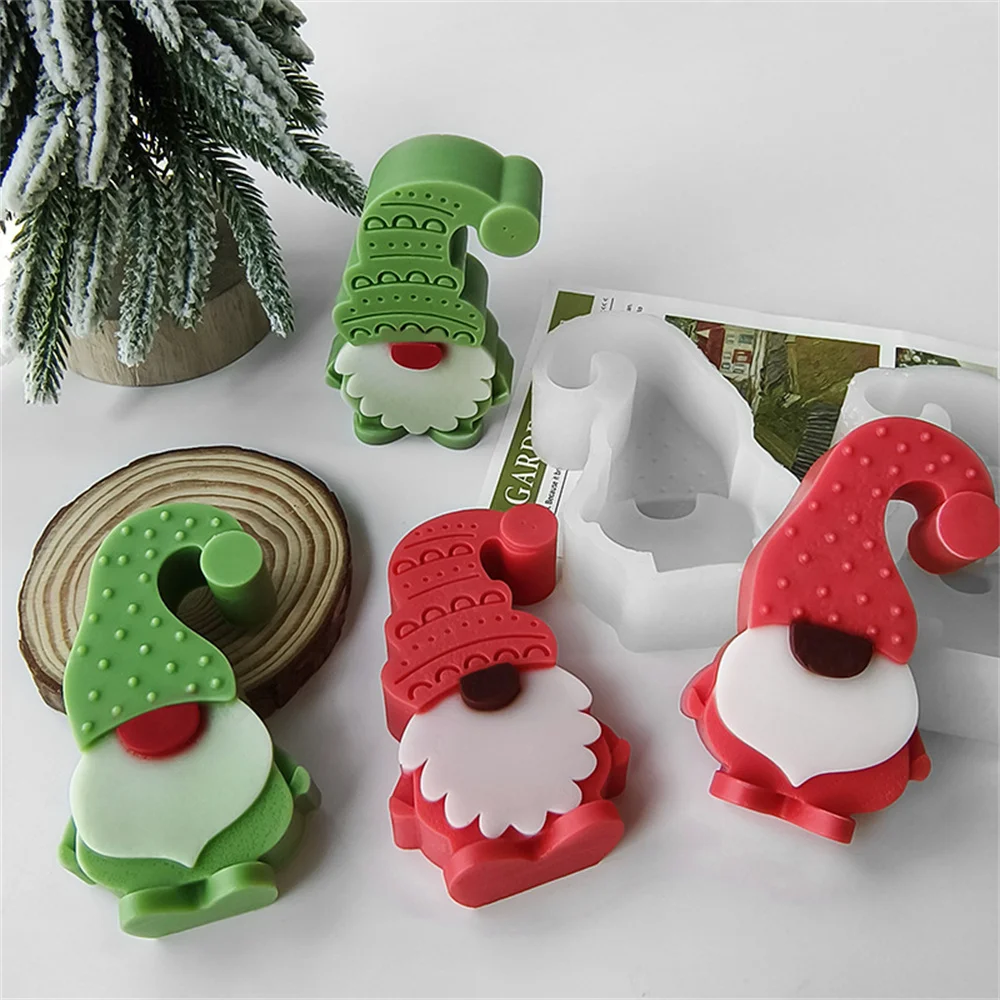 3d Christmas Elf Scented Candle Silicone Mold Diy Dwarf Aromatherapy ...