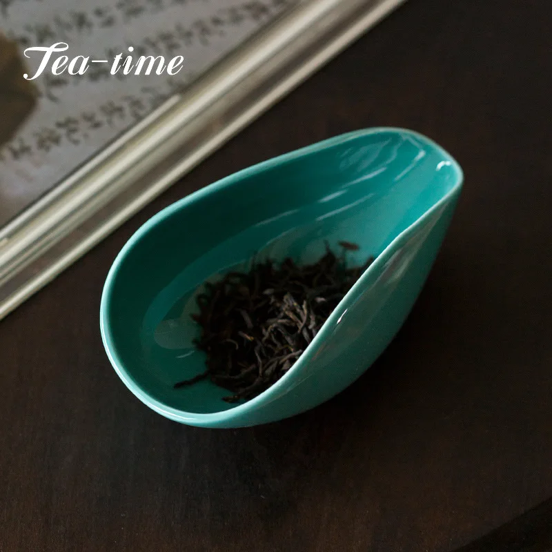 Turquoise-Green-Ceramic-Tea-Lotus-Tea-Spoon-Household-Japanese-Handmade ...