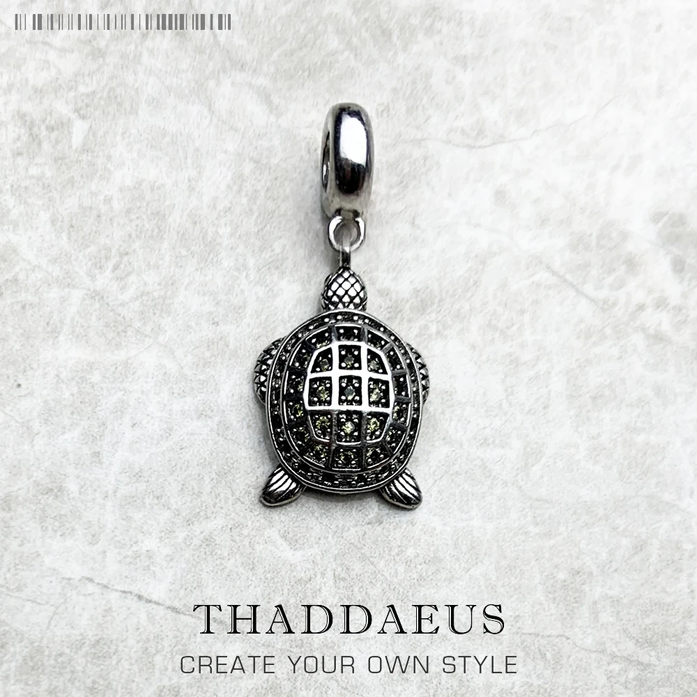Green Tortoise Turtle Dangle Charm Authentic 925 Sterling Silver Women ...
