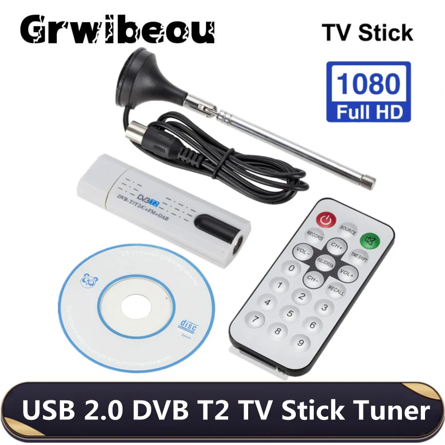 USB 2.0 TV Tuner Stick Digital Satellite DVB T2/T DVB C HDTV Receiver ...
