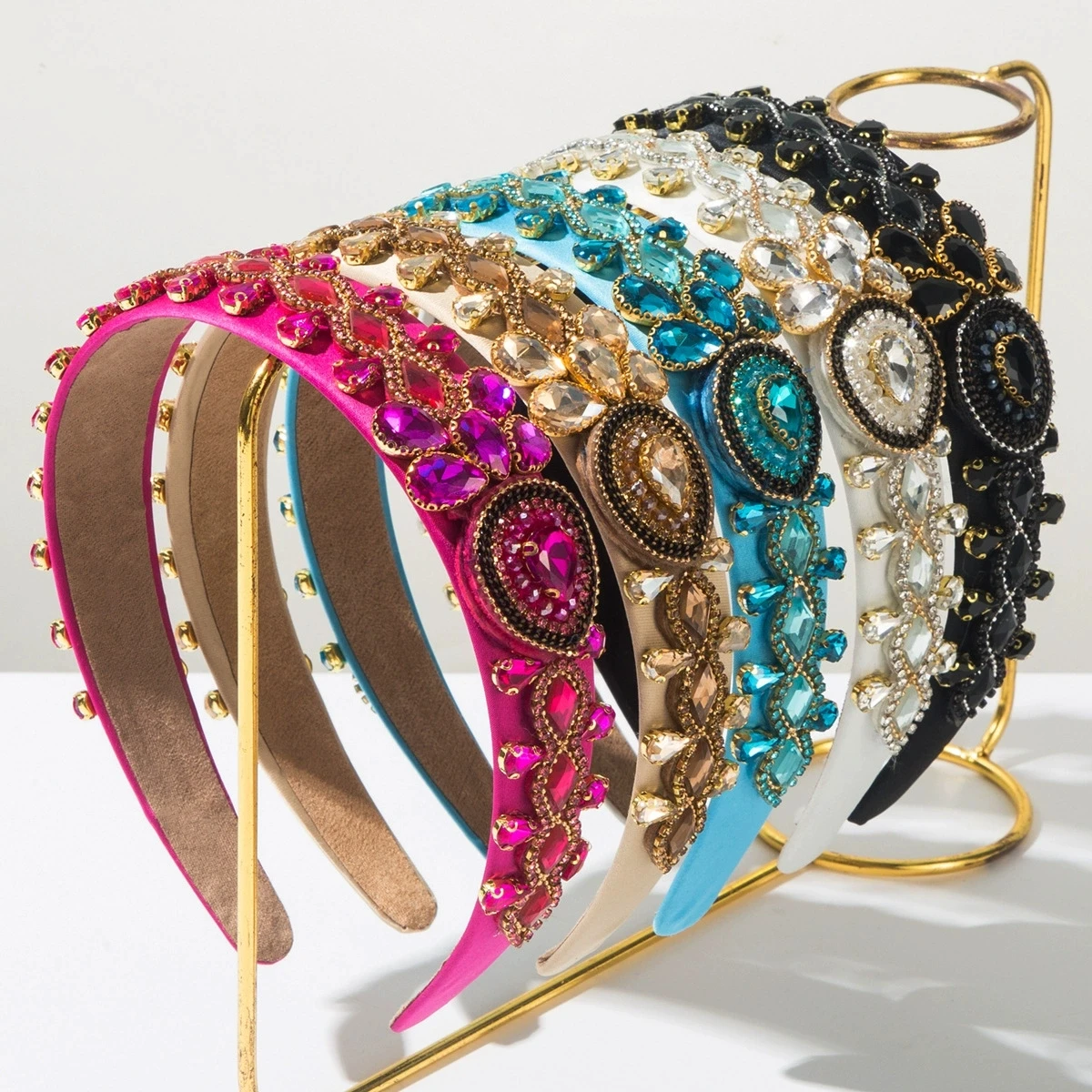 Retro New Headband Creative Baroque Full Diamond Shining Headband Light ...